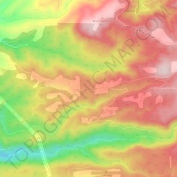 Mapa topográfico Loudon, altitud, relieve